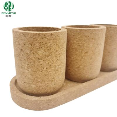 China Custom Cork Natural Reusable Flower Pots 115x70x152mm Sustainable Planters for sale