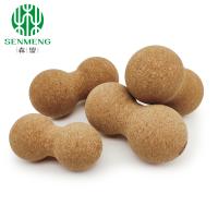 China Natural Cork Peanut Roller Yoga Massage Balls 75x150mm Eco-Friendly Durable Portable for sale