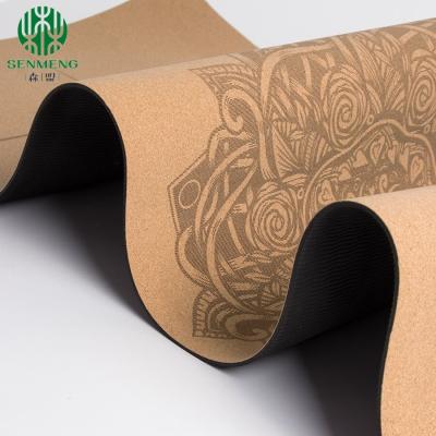 China Eco Friendly 5mm Cork Yoga Mat with Natural Rubber Anti Slip Dynamic Rebound for sale