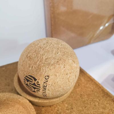 China Eco Friendly Cork Yoga Massage Ball 30mm to 100mm Muscular Relaxation Custom Logo for sale