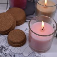 China OEM Frosted Tinted Glass Candle Jar with Cork Stopper 520g Heat Resistant for sale