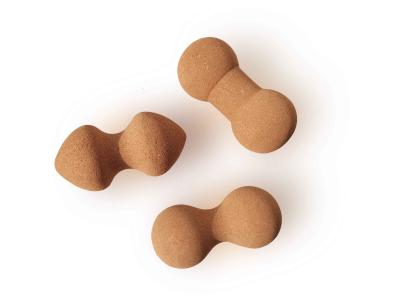 China Eco Friendly Cork Massage Peanut Balls 65x138mm Muscle Recovery Roller for sale