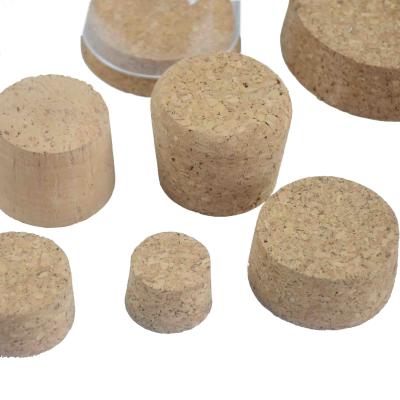 China Natural Tapered Cork Stoppers 1.2x1x1.2 Inch Crackproof Glass Jar Lids Custom Sizes for sale