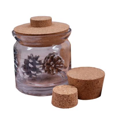 China Natural Cork Tapered Stopper with Holding Knob for Glass Jars 3.48x3.27x1.29 inch for sale
