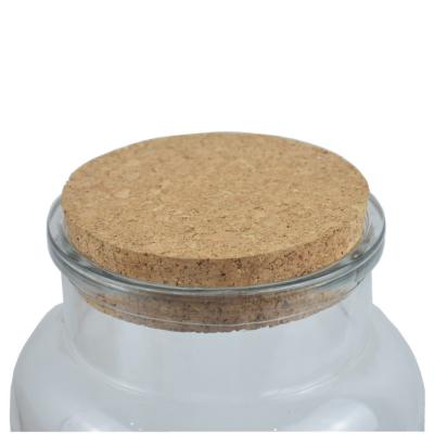 China Tapered Mason Glass Jar Cork Stopper Natural Borosilicate Glass 7 Sizes Airtight Seal for sale