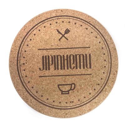 China Round Cork Trivet 8 Inch Diameter Natural Cork Hot Pad Heat Resistant Placemat Durable Eco Friendly for sale