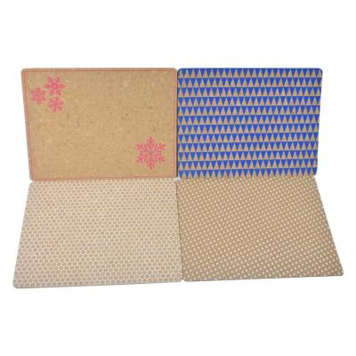 China Printed Custom Cork Placemats Rectangular Anti Scratch For Coffee Shop for sale