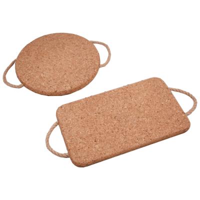 China Multifunction Odorless Table Mat Cork Placemat Trivet With Rope Eco Friendly for sale