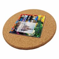 China Round Cork Backed Ceramic Placemats Trivets 4-8 Inch Diameter Heat Insulated Hot Pads Recyclable for sale