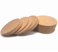 China Round Natural Cork Coasters 4-8 Inch Diameter 0.25-0.4 Inch Thick Absorbent Eco Friendly for sale