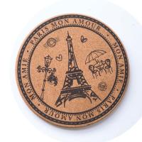 China 4 Inch Custom Printed Cork Coasters Heat Insulation For Beverages Cups for sale