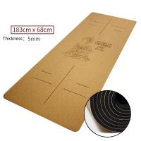 China UV Printed Widen Cork Yoga Mat 68cm Sustainable Natural Rubber Base for Pilates Hot Yoga for sale