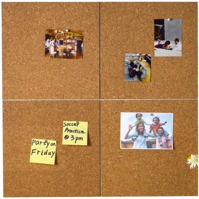 China Yuelin 12x12 Self Adhesive Cork Board Tiles 4 Pack 1/2 Inch Thick Eco Friendly for sale