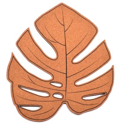 China Custom Monstera Leaf Cork Bulletin Board 30x30cm Self Healing Durable for sale