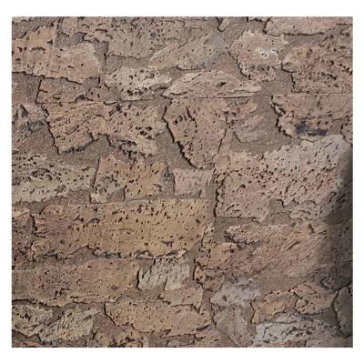 China Natural Cork Wall Panels 3D Bark Texture Heat Insulation Tiles 23.62x35.43 Inch for sale