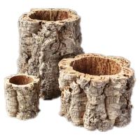 China Natural Cork Bark Planter Round Flower Pot 1000pcs Non Toxic Durable for sale