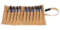 China Cork Wrap Case for Mark Pen Roll Up Stationery Storage 12 Slots Eco Friendly for sale