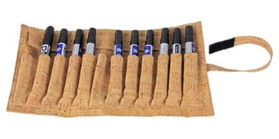 China Cork Wrap Case for Mark Pen Roll Up Stationery Storage 12 Slots Eco Friendly for sale