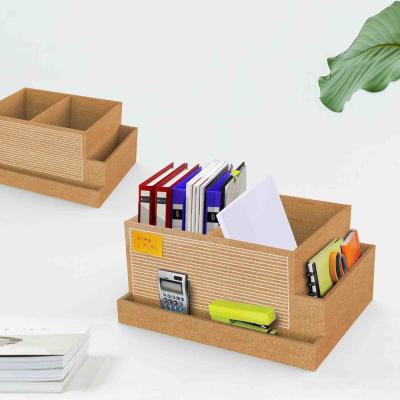 China Natural Cork Desk Organizer Storage Box Eco Friendly Damp Proof Customizable 500pcs MOQ for sale