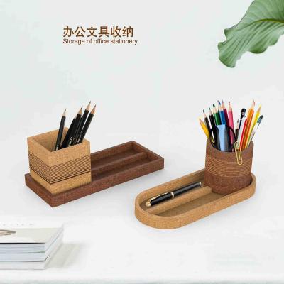 China Natural Cork Desk Organizer Custom Storage Stationery Office Home Eco Friendly Durable 500pcs MOQ for sale