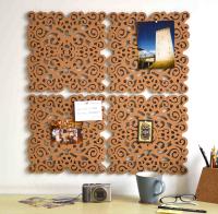 China Eco Cork Memo Pin Board 12x12in Hollow Carved Bulletin Board 500pcs for sale