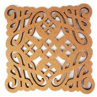 China 12x12 Decorative Cork Wall Tiles Hollow Carved Elegant Design FDA PROP65 Compliant for sale