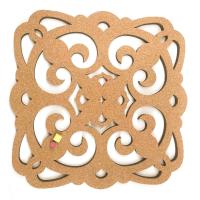 China Eco Friendly Hollow Carved Cork Board 12x12 Inch Self Healing Decorative Tile for sale