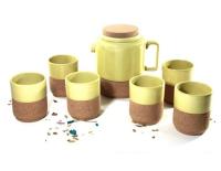 China 7pcs Dia80mm Natural Cork Coasters Base Ceramic Teapot Mug Toxicless for sale