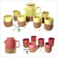 China Ceramic Teapot Set with Cork Base Mugs Sugar Pot 33x17x20cm Custom Colors for sale