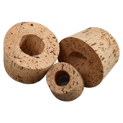 China Natural Cork Bottle Stopper with Bore 5000pcs Tapered Design for Glass Vase for sale