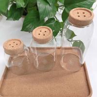 China LFGB Yuelin Glass Storage Jar with Cork Lid 0.9x0.7in Borosilicate Glass Airtight Sealing for sale