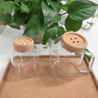 China Borosilicate Glass Pitcher with Natural Cork Button Lid Stopper 1.2x1 Inch for sale