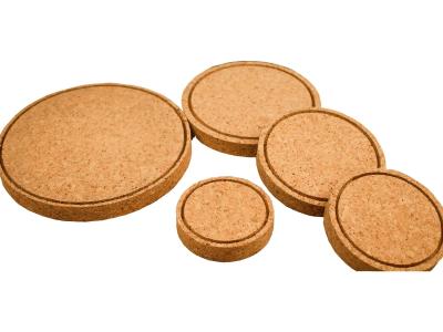China Natural Cork Base with Groove Line for Glass Dome Flower Vase 2.5x2.2x0.8 Inch Moistureproof for sale