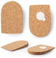 China Natural Cork Heel Lift Inserts Self-Adhesive Shock Absorption 4.5x2.7in 4.25x2.4in for sale