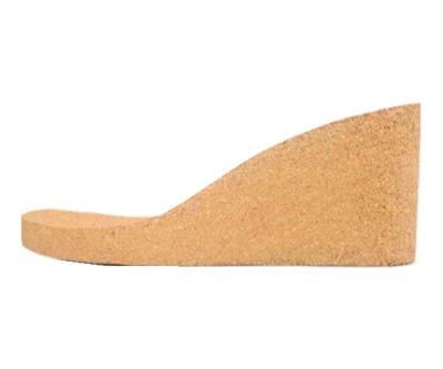 China Eco Friendly Cork Wedge Inserts for Sandals Women Breathable Antishock Natural Sole for sale