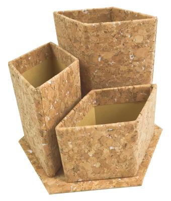China Eco Friendly Cork Pen Holder Pencil Organizer Desk Storage Box 500pcs Custom for sale