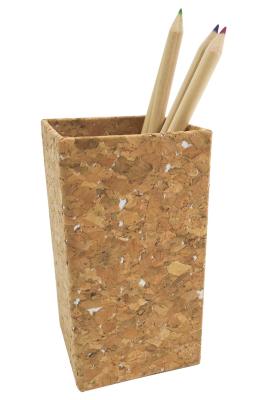 China Eco Natural Cork Fabric Pen Holder Stationery Desk Storage Organizer Custom Size for sale