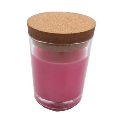 China Borosilicate Glass Candle Jar with Natural Cork Lid Heat Resistant 3.48x3.27x1.29 inch for sale