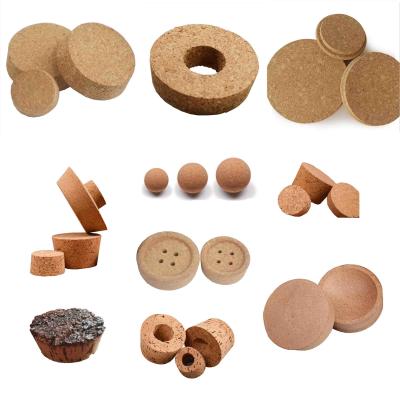 China Natural Cork Wine Bottle Stoppers Damp Proof Heat Resistant 24mm Tapered Lids for sale