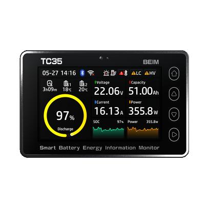 China TC35 3.5 Inch Touchscreen Battery Monitor High Resolution With BT/WiFi/Temp/Dry Contacts for sale