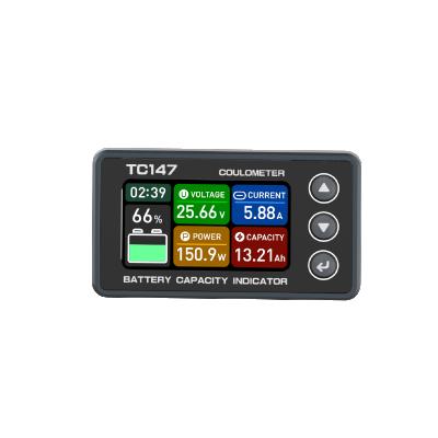 China TC147 1.47 Inch Battery Pack Monitor Display Color Screen 8-80V 0-150A Smart Battery Monitor for sale
