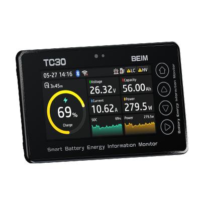 China TC30 3.0 Inch RV Battery Monitor High Resolution RV Battery Indicator Touchscreen BT/WiFi for sale
