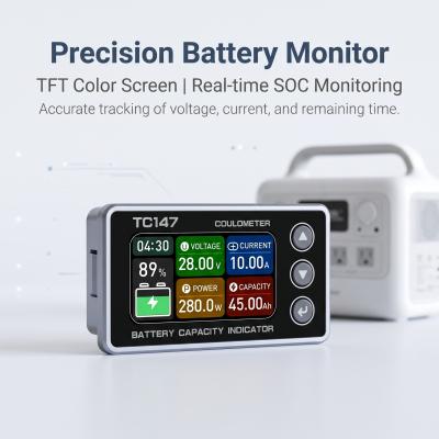 China TC147 Shunt Based Battery Monitor 1.47 Inch Color Screen 8-80V DC 0-150A for sale