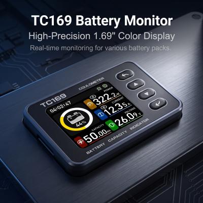 China TC169 1.69'' Color LCD Battery Capacity Indicator SOC Voltage Current 1% Accuracy 0-150A for sale