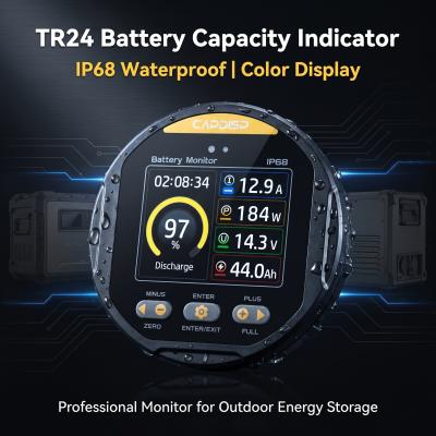 China TR24 IP68 Waterproof TFT Color Screen Battery Capacity Indicator 8-100V 0-500A for sale