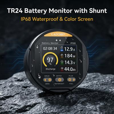 China TR24 IP68 Waterproof TFT Color Screen Battery Shunt Monitor for SOC Monitoring for sale