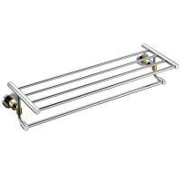China Multifunction Stainless Steel Bathroom Racks Wall Mount Polished Satin Nickel Towel Bar for sale