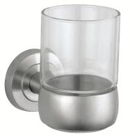 China Hotel Single Bathroom Tumbler Holders Satin Polished Wall Mounted for sale