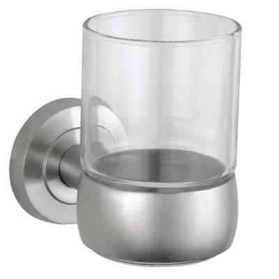 China Hotel Single Bathroom Tumbler Holders Satin Polished Wall Mounted for sale