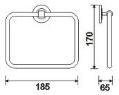 China Modern Square Bathroom Towel Rings Sus 304 Stainless Steel Bathroom Hanger Wall Mount for sale